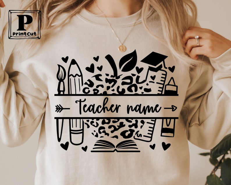 Teacher Svg , Teacher Split Monogram Svg, Teacher Leopard Svg, Back to ...