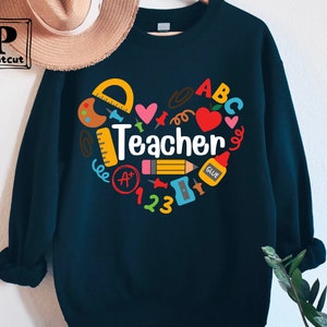 Teacher Life Svg, Teacher Shirts Svg, Teacher Heart Svg, First Day of ...