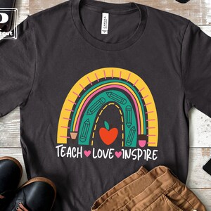 Teach Love Inspire Svg , Teacher Svg, Best Teacher Svg, Teacher Rainbow ...