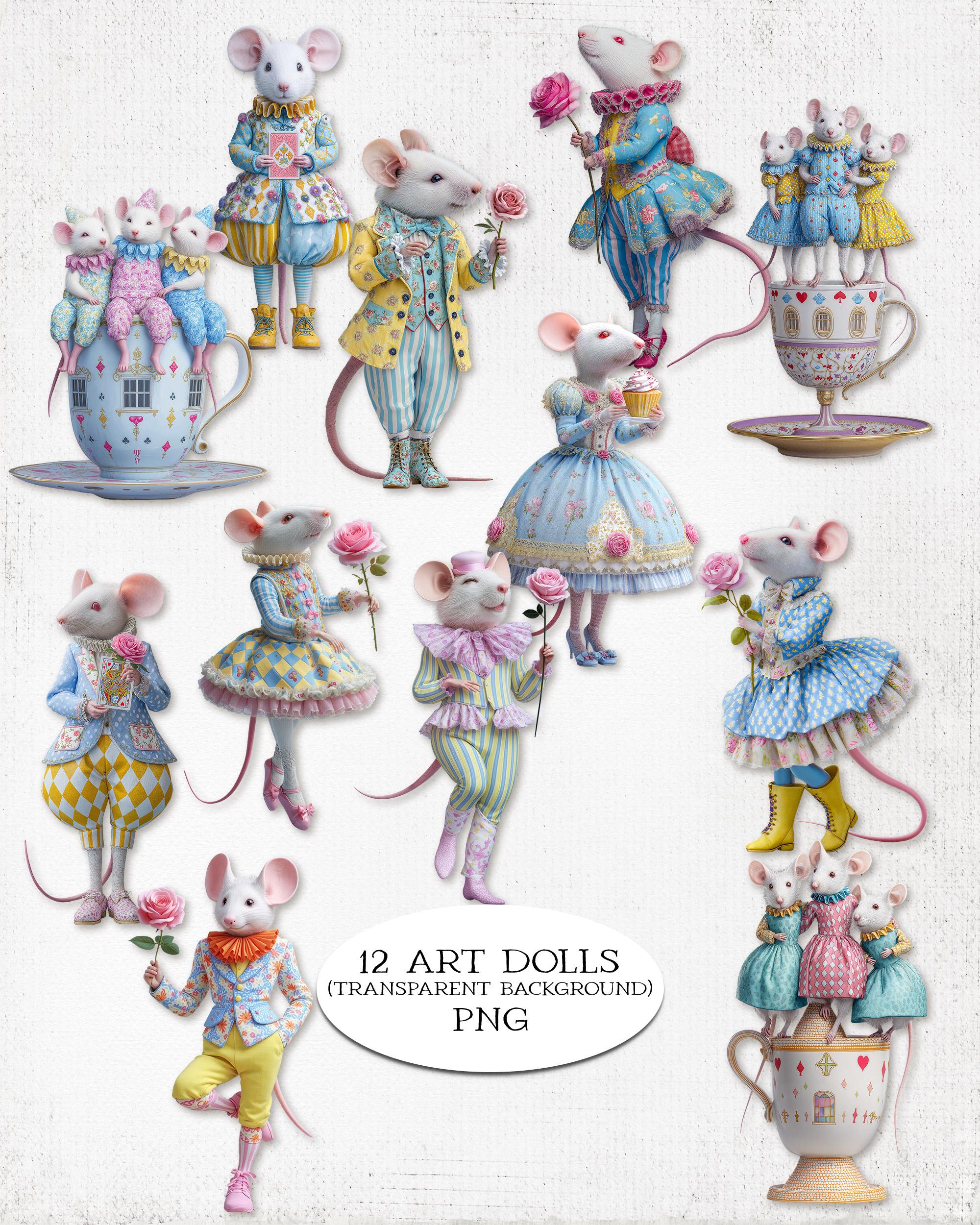 Whimsical Mice Art Doll Kit: Garden Party Paper Dolls (digital Download ...