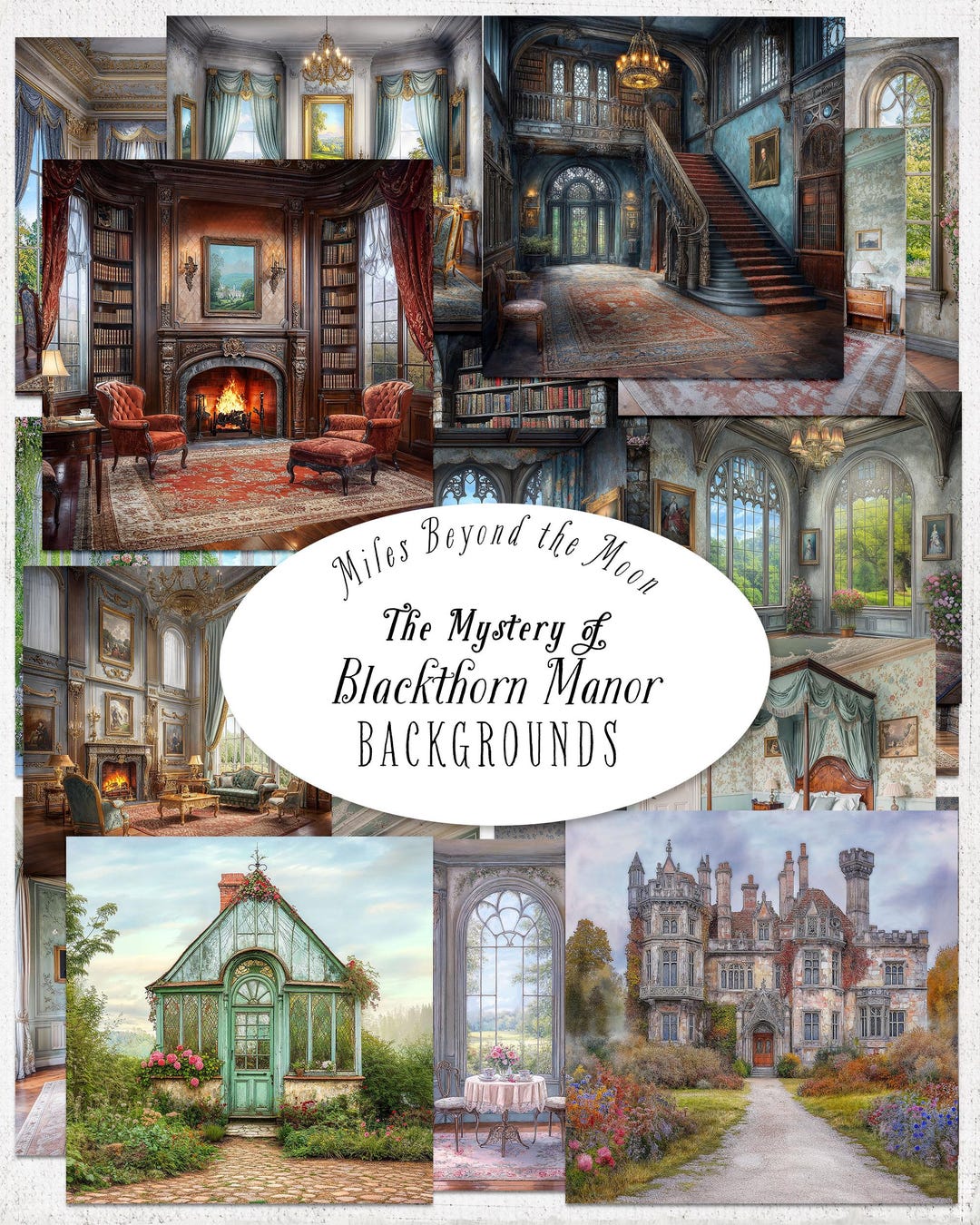 Blackthorn Manor Backgrounds: Digital Collage & Journal (digital ...