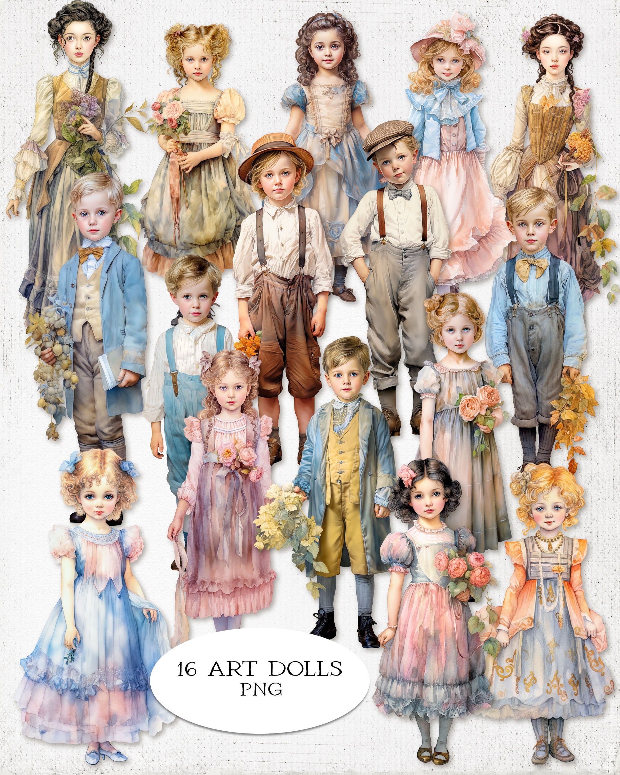 Sweet September Art Dolls: Printable PNG Clip Art (digital Download) - Etsy