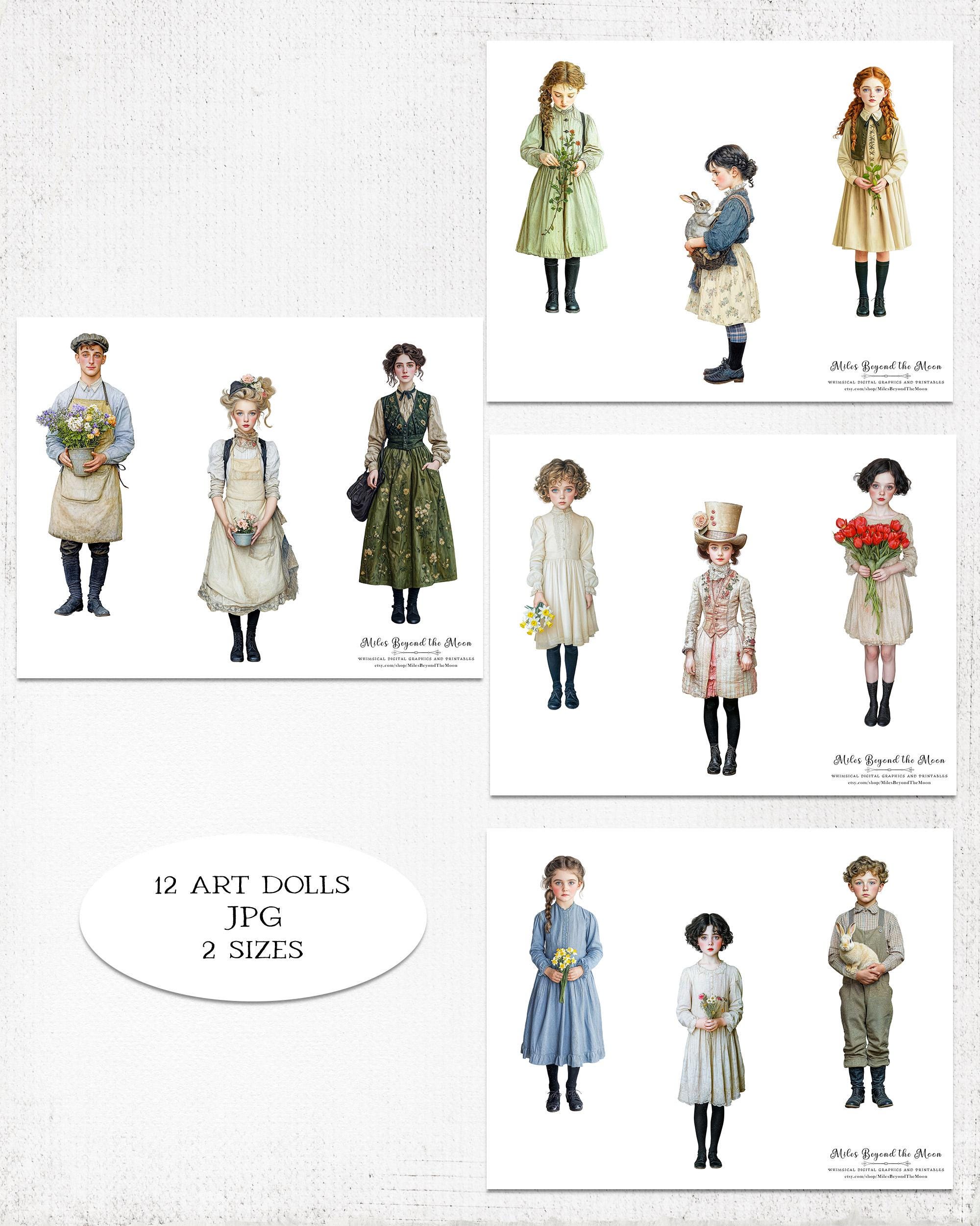 Spring Bloom Art Doll Kit: Whimsical Printable Paper Dolls (digital ...