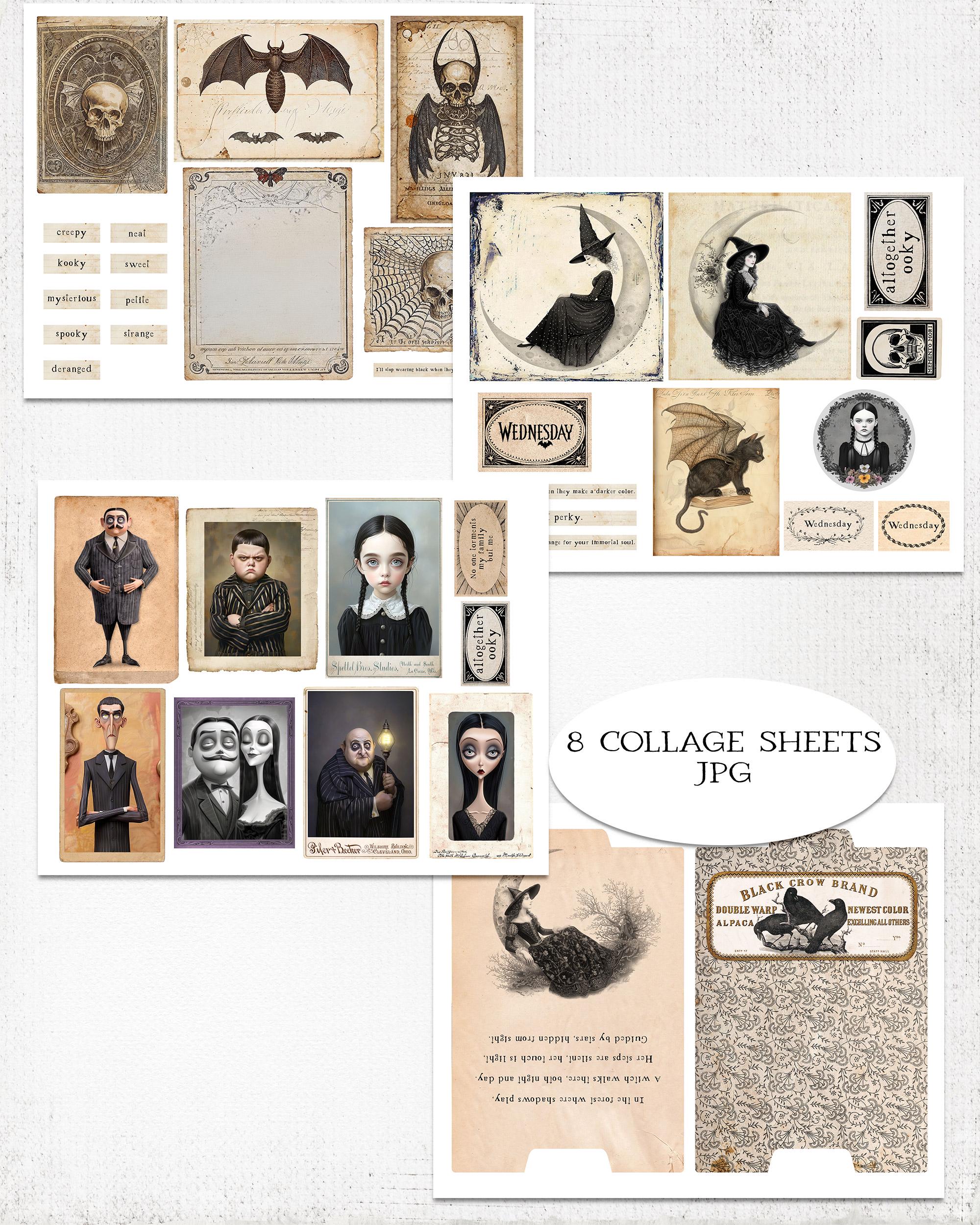 Wednesday Addams Journal Kit: Spooky Ephemera, Art Dolls (digital ...
