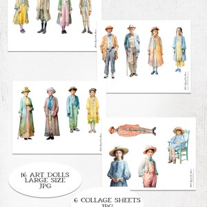 Belle Provence Art Dolls // Digital Printable Paper Dolls // PNG Clip ...