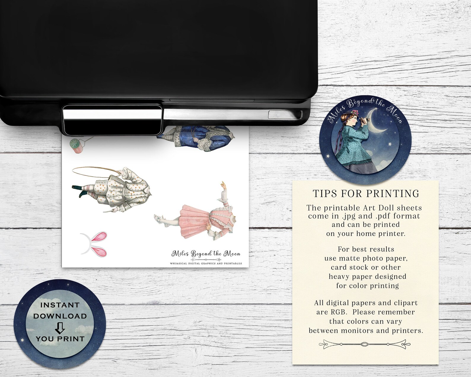 Honey Bunny Art Dolls: Digital or Printable Paper Dolls// - Etsy