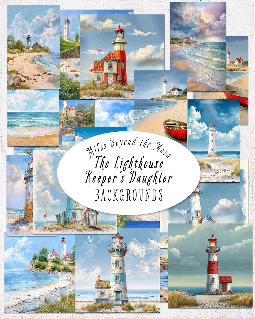 Lighthouse Keeper's Daughter Backgrounds: Digital Art Collage (digital ...