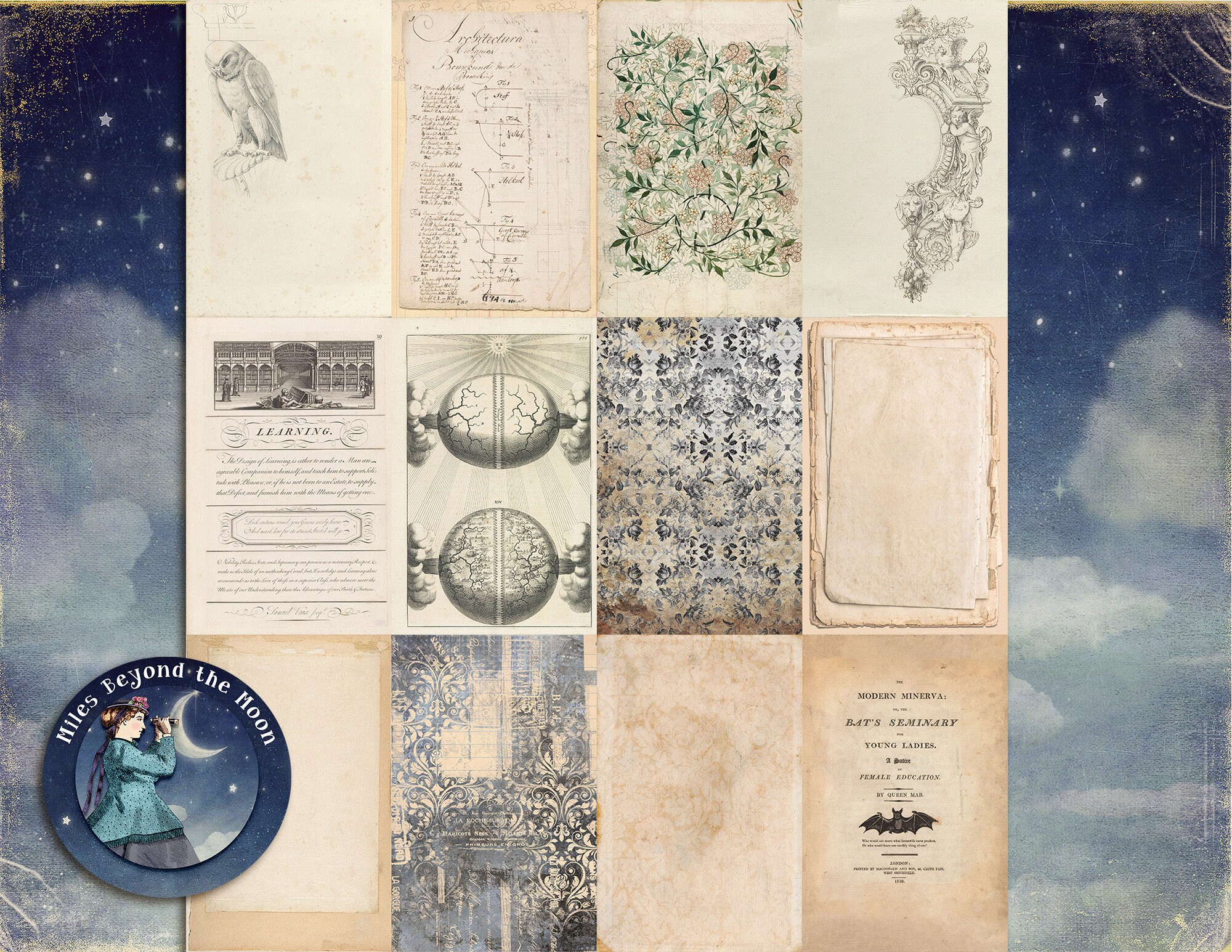Dark Academy: Printable Junk Journal and Ephemera Kit// | Etsy