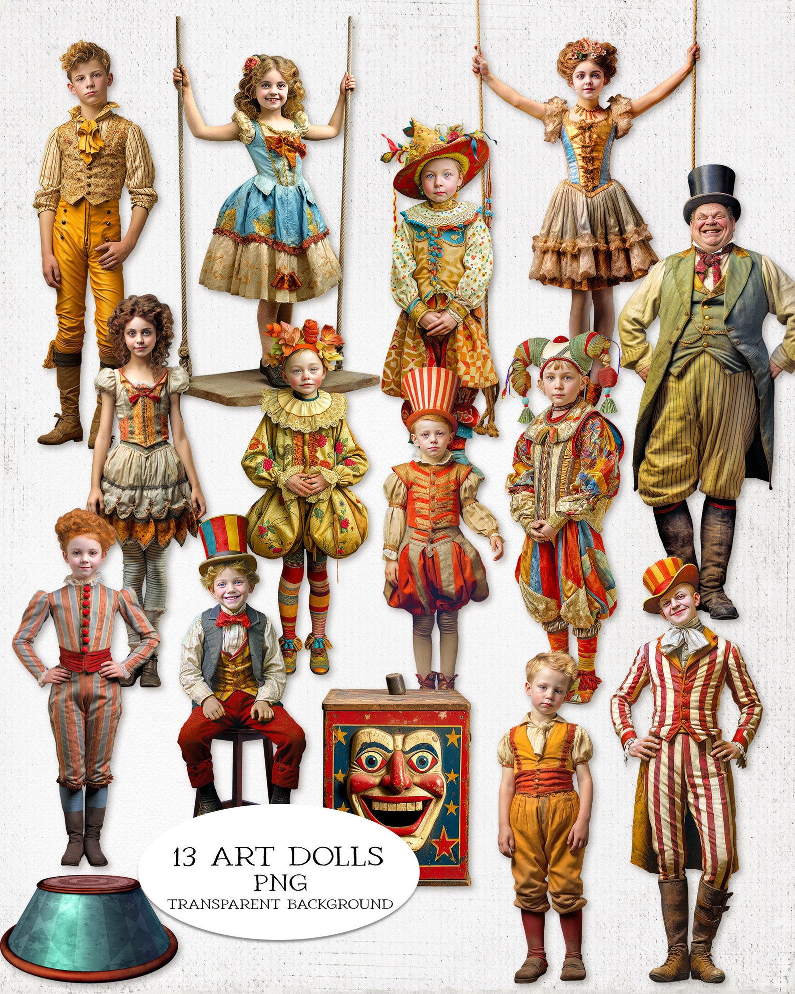 Vintage Circus Art Doll Kit: Printable Paper Dolls (digital Download ...