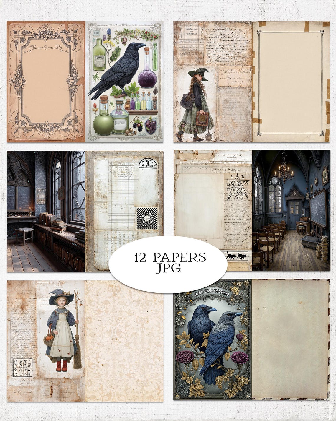 Ravenswood School for Witches Journal Kit// Digital Printable Kit ...