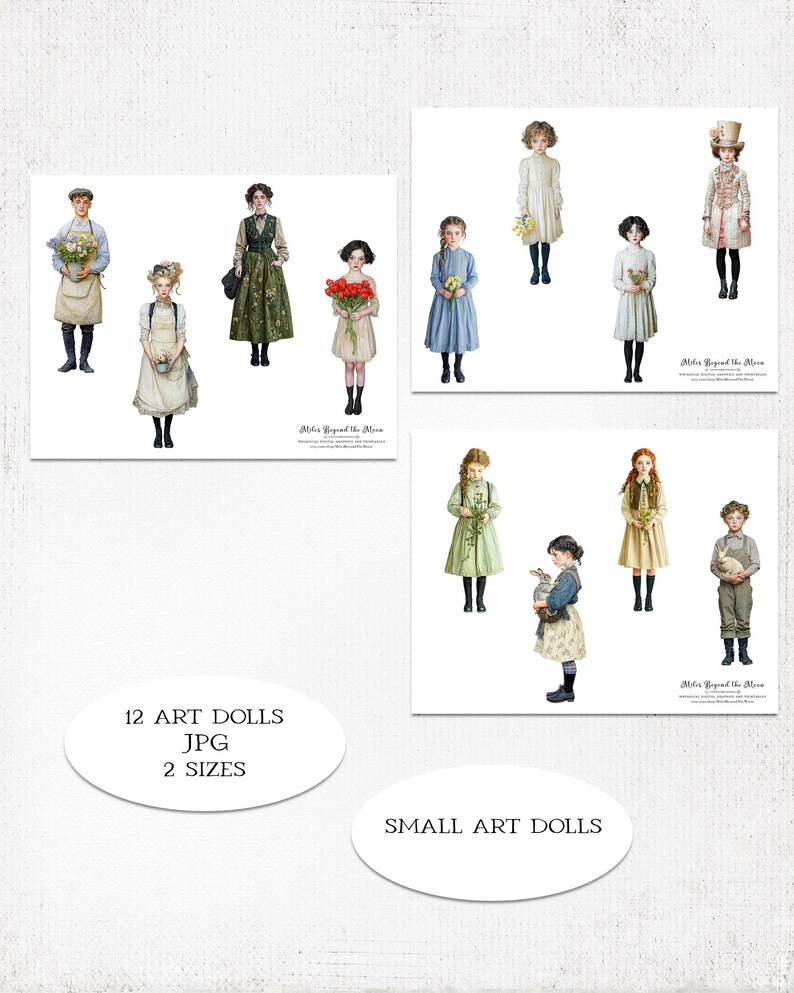 Spring Bloom Art Doll Kit: Whimsical Printable Paper Dolls (digital ...