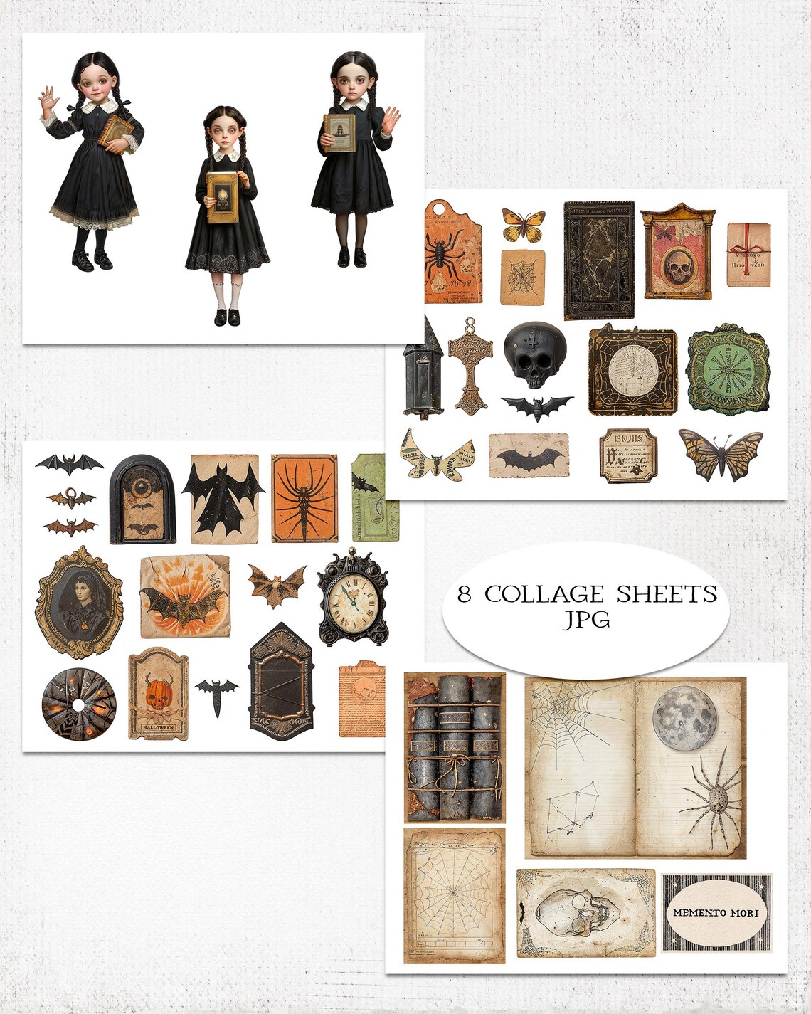 Wednesday Addams Journal Kit: Spooky Ephemera, Art Dolls (digital ...