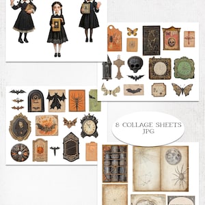 Wednesday Addams Journal Kit: Spooky Ephemera, Art Dolls (digital ...