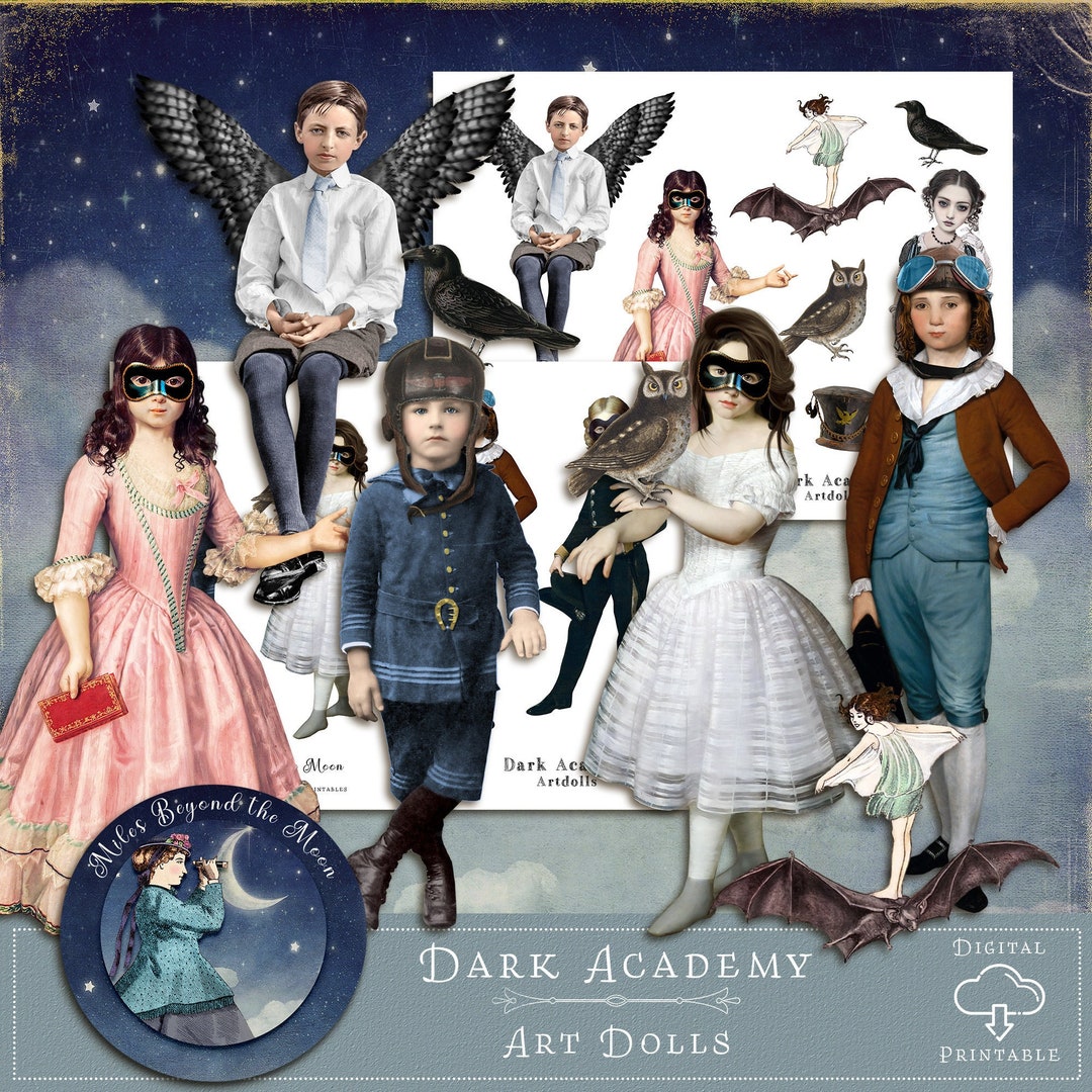 Dark Academia Art Dolls: Printable Collage Sheets (digital Download) - Etsy