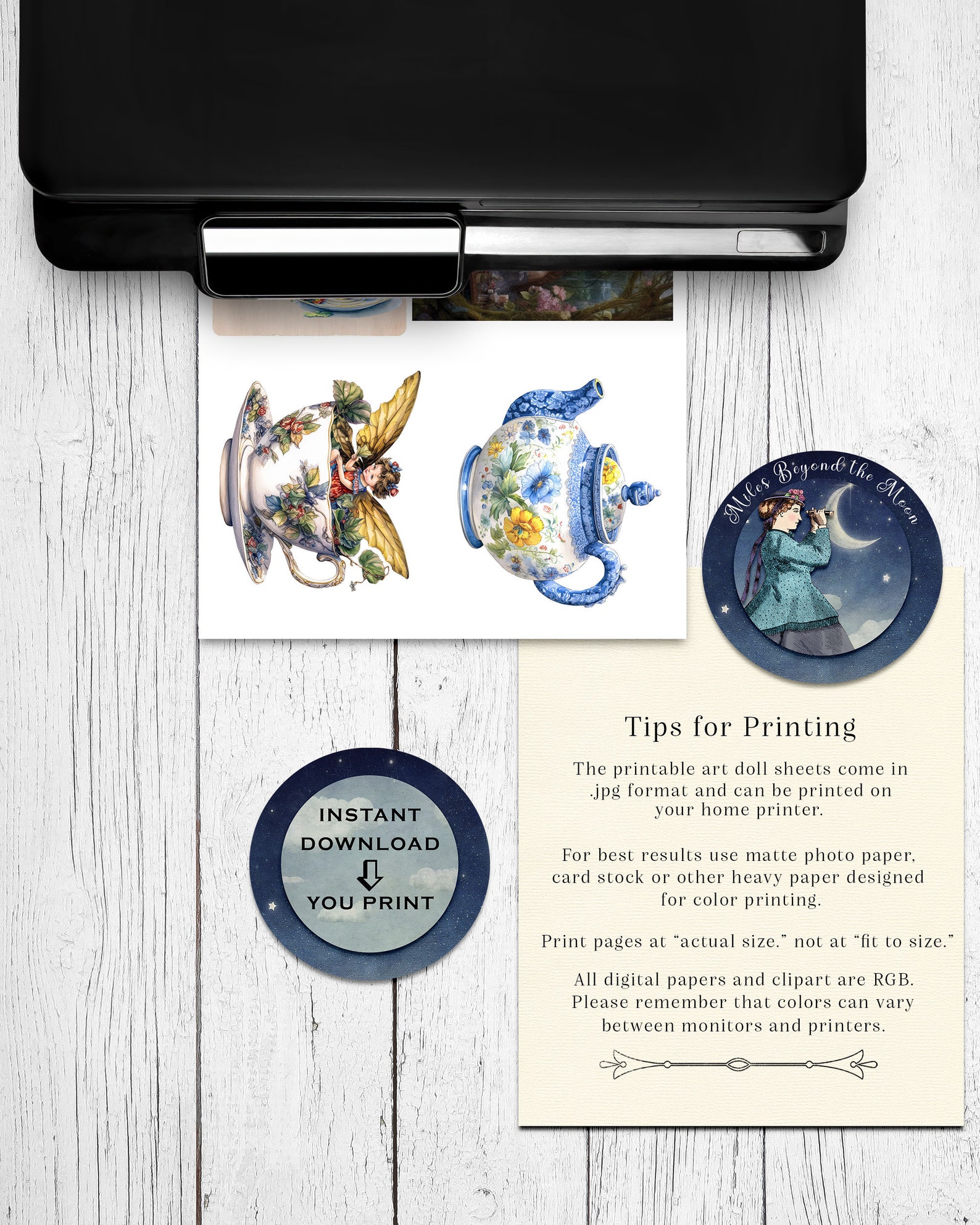 Fairy Tea Party Collage Kit: Vintage Ephemera, Paper Dolls (digital ...