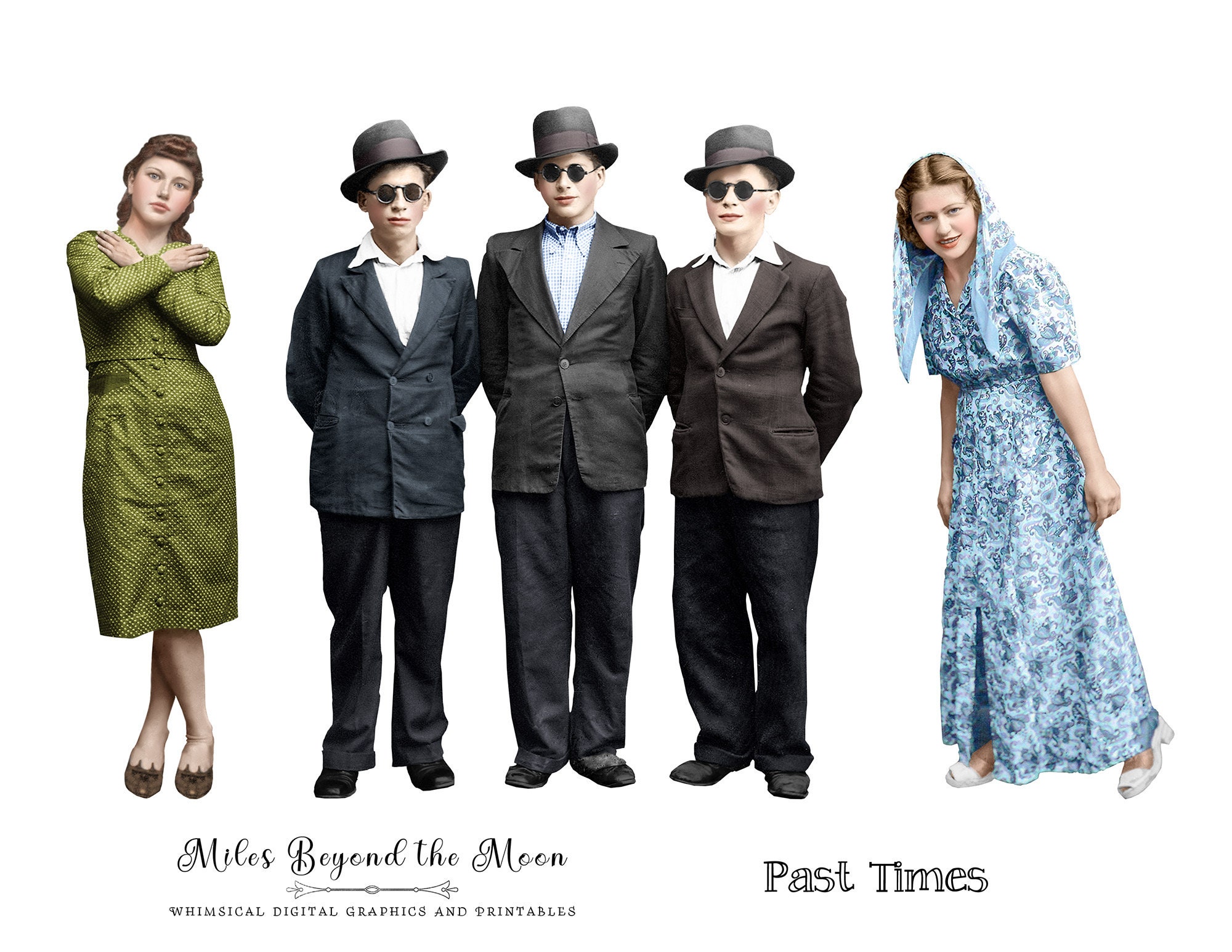 Past Times: Digital Art Dolls in 2 Formats// Individual - Etsy