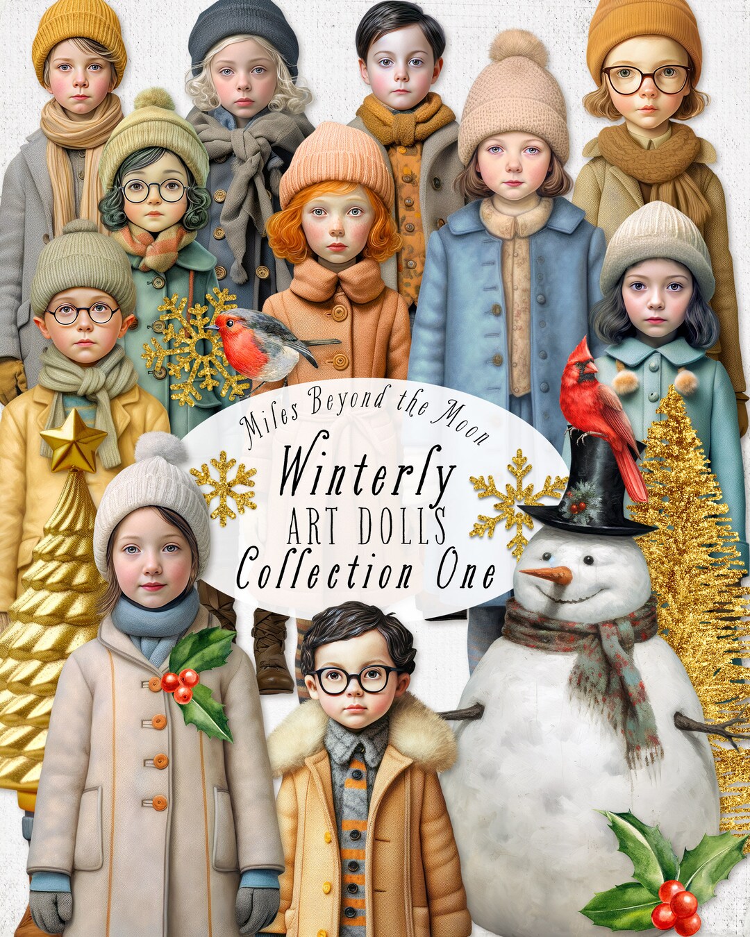 Winterly ART DOLLS Collection One // Digital Printable Paper Dolls ...