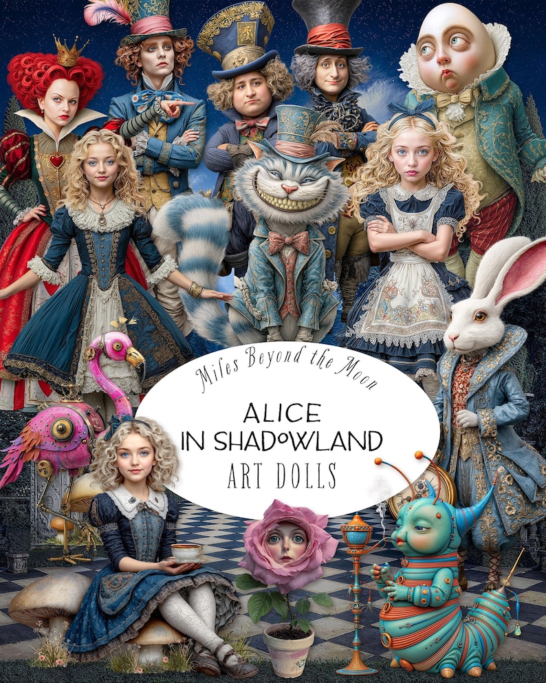 Alice in Shadowland Paper Dolls: Printable PNG Clip Art for Junk ...