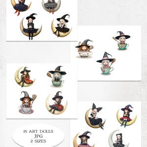 Witch's Brew Art Doll Kit: Spooky Halloween Paper Dolls (digital ...