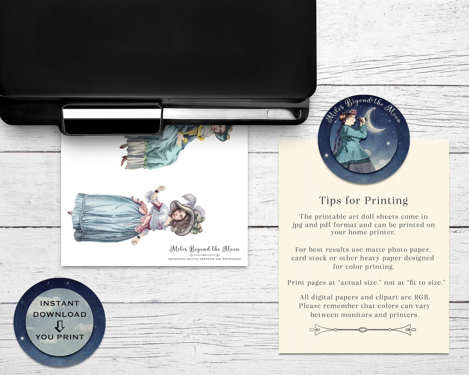 Lady Highsmith Art Dolls // Digital Printable Vintage Paper - Etsy