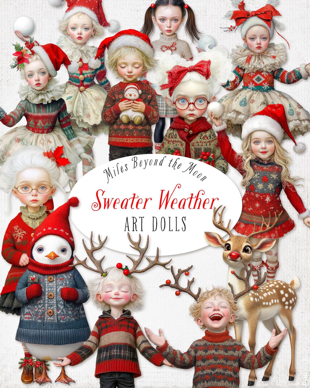 Sweater Weather Art Doll Kit: Christmas Paper Dolls (digital Download ...