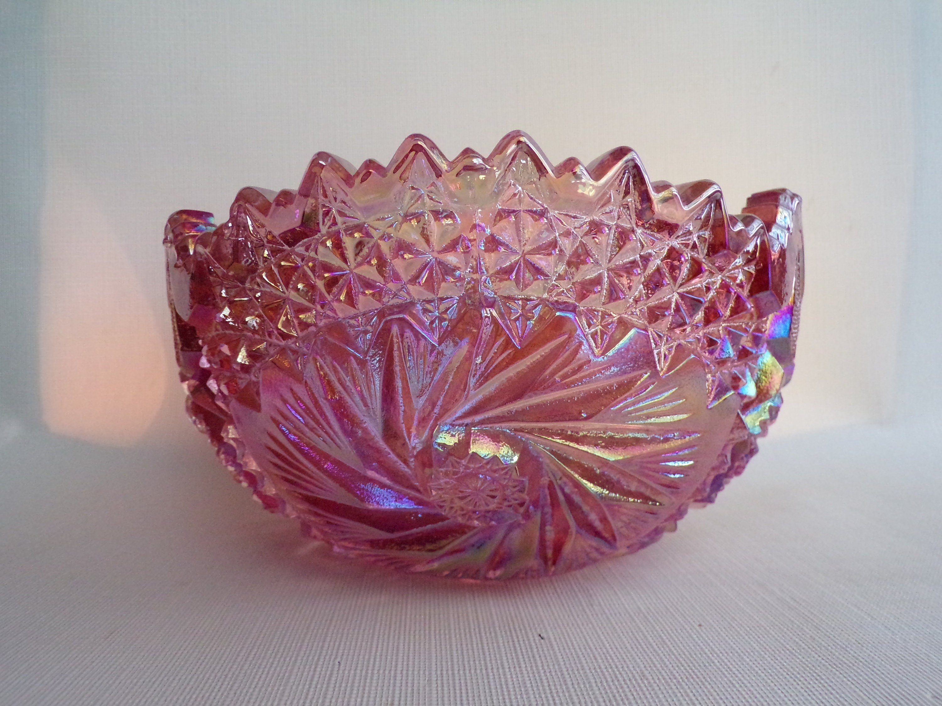 Pink Carnival Glass