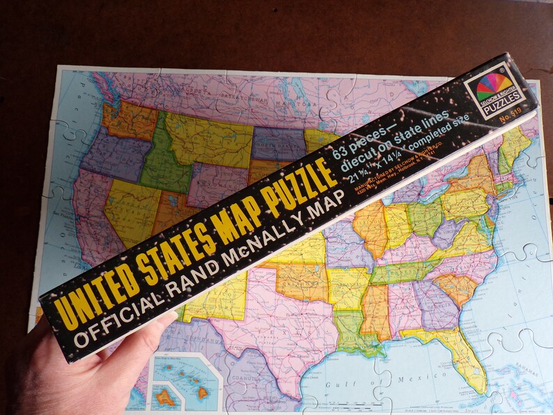 United States Map Puzzle Official Rand Mcnally Map by - Etsy