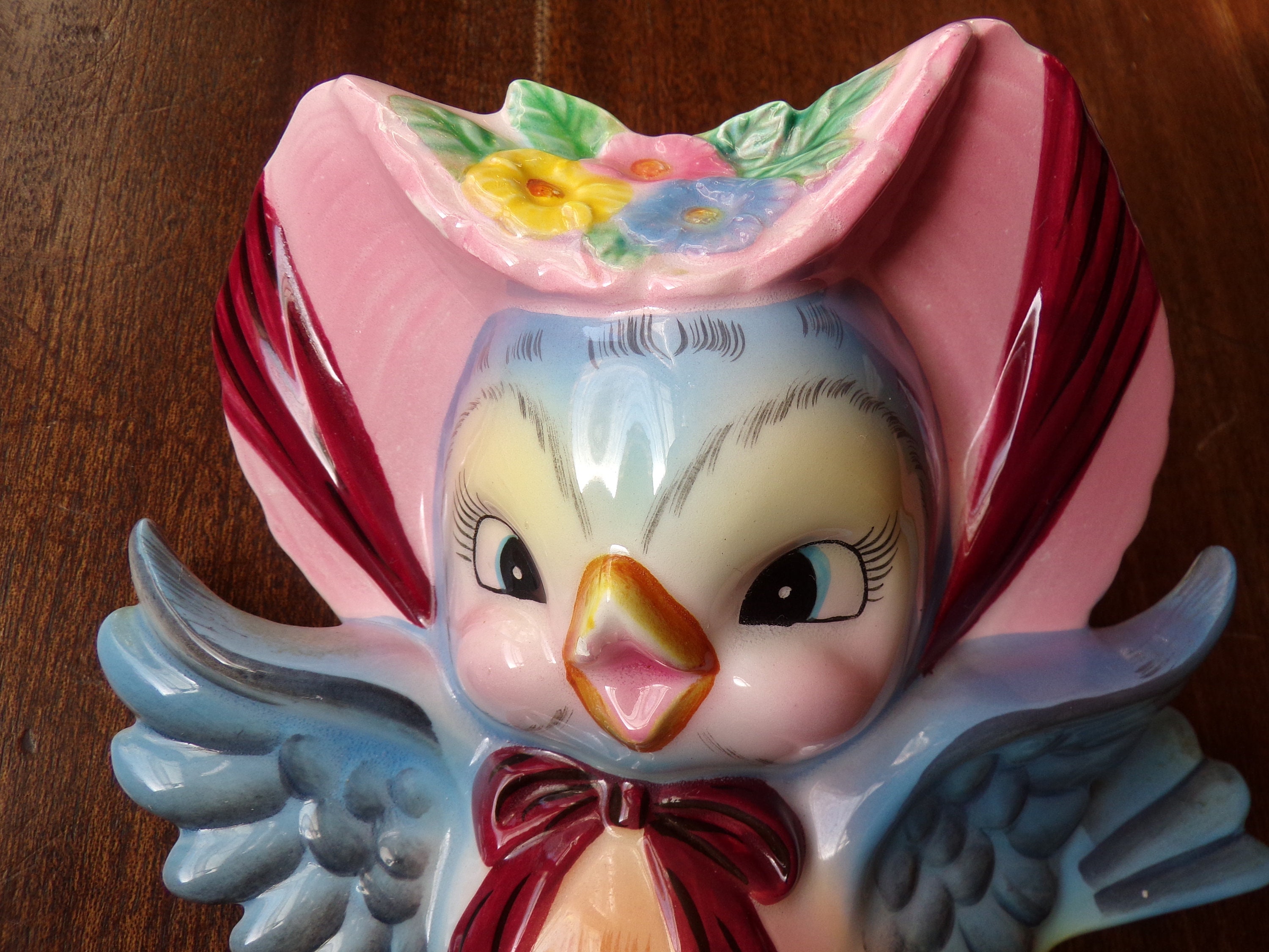 Lefton Blue Bird Wall Pocket 283 - Etsy