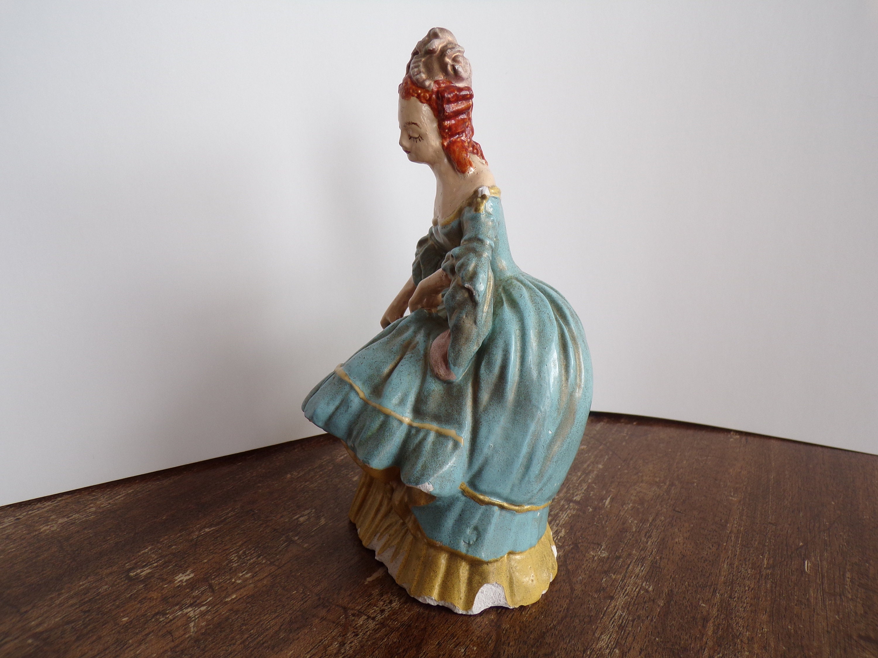 Chalk Ware Victorian Lady With Red Hair in a Curtsey - Etsy