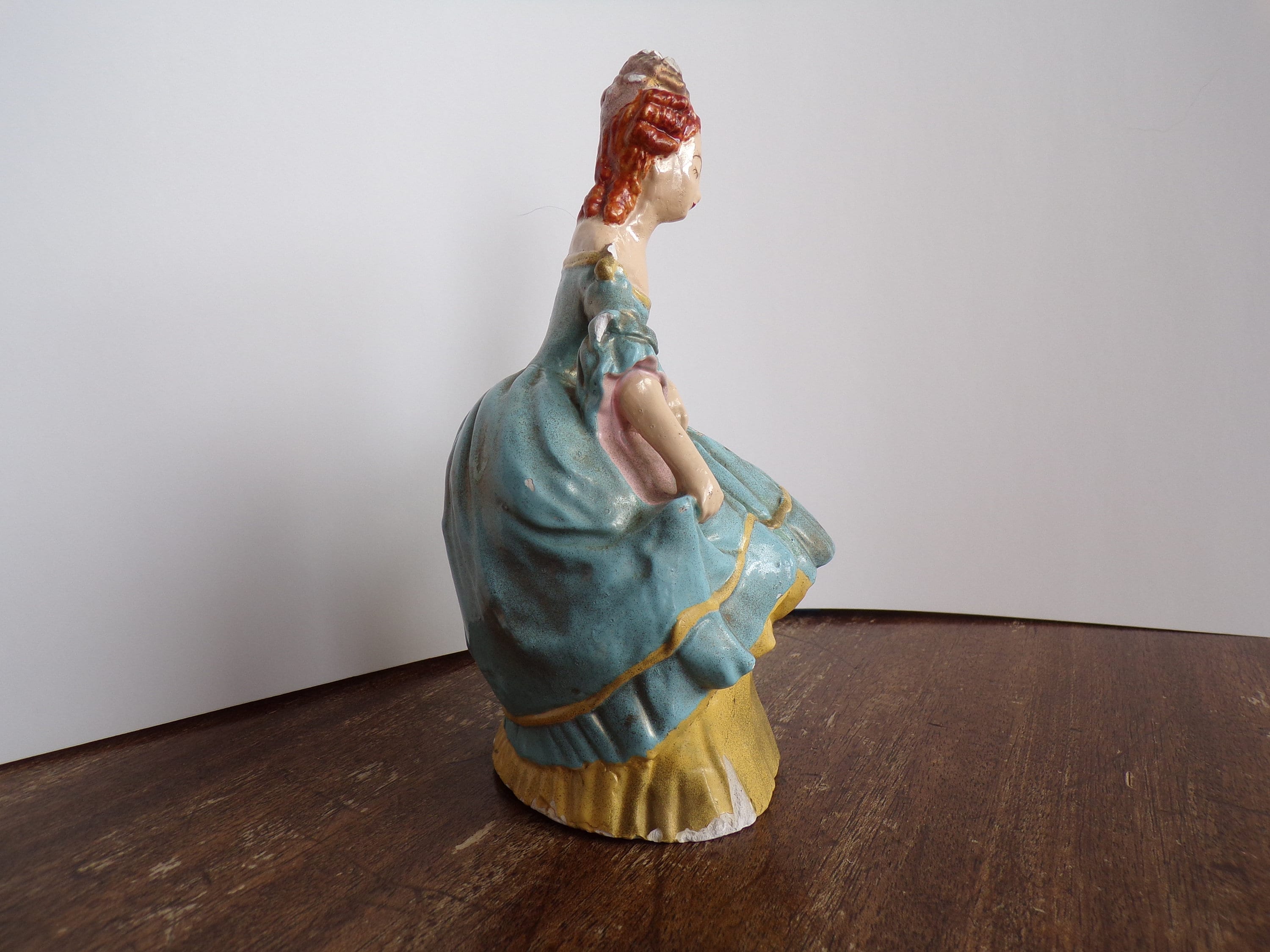 Chalk Ware Victorian Lady With Red Hair in a Curtsey - Etsy