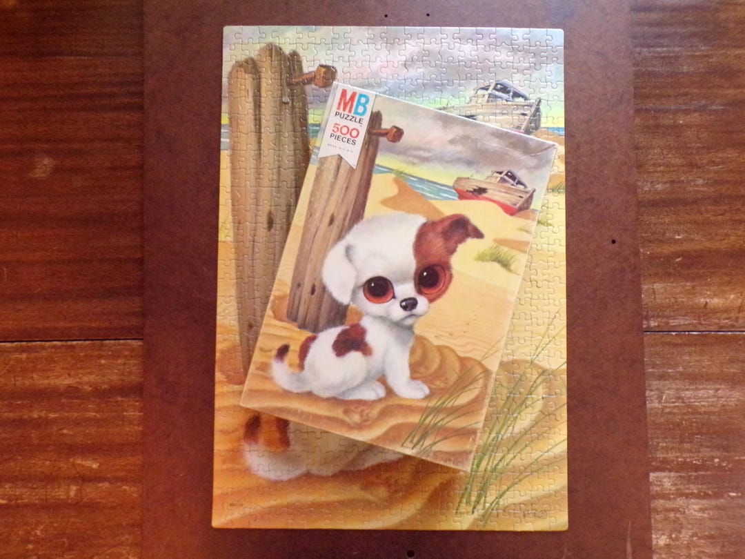 Kitty-puppy Puzzle ~ Pity Puppy on the Beach by Gig ~ Milton Bradley ...