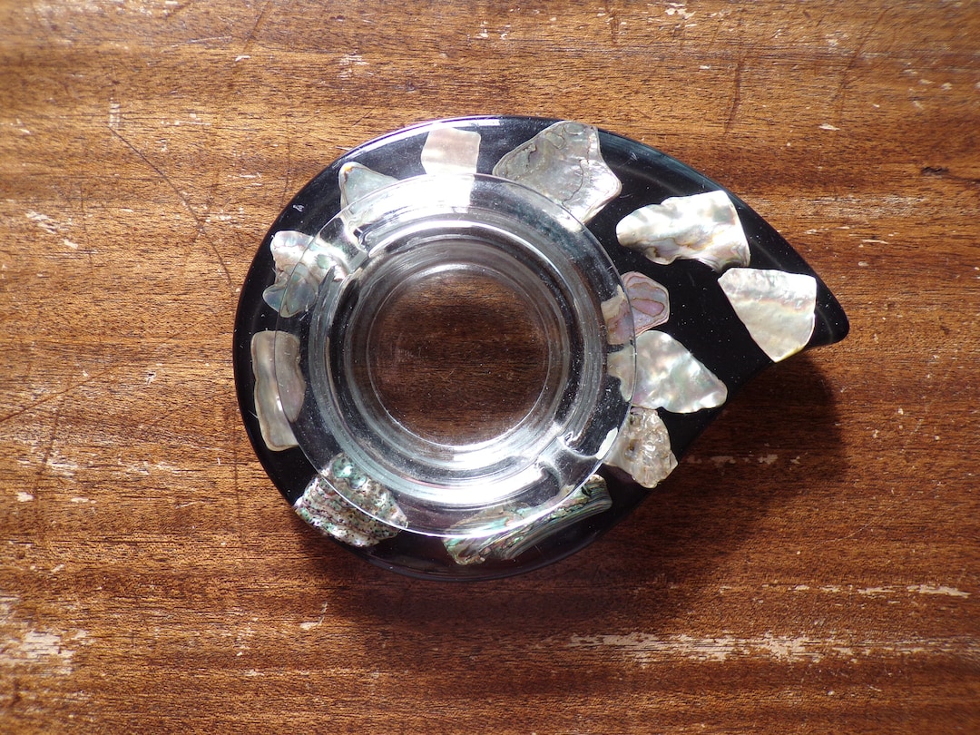 Lucite and Abalone Shell Ashtray - Etsy