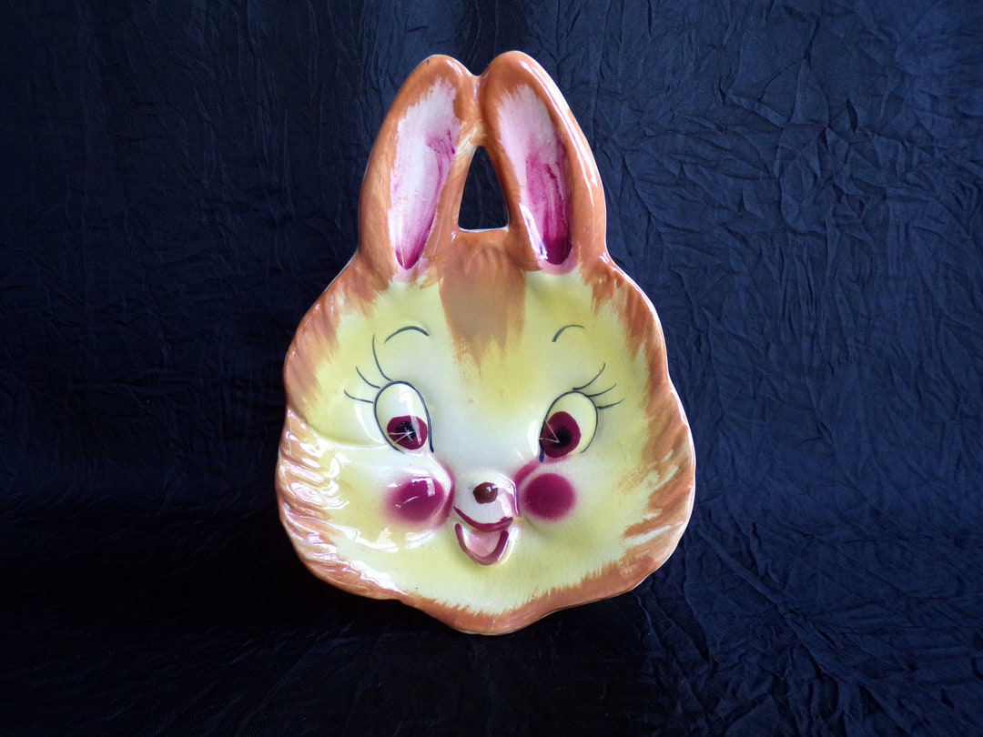 Ceramic Rabbit Face Wall Decor - Etsy