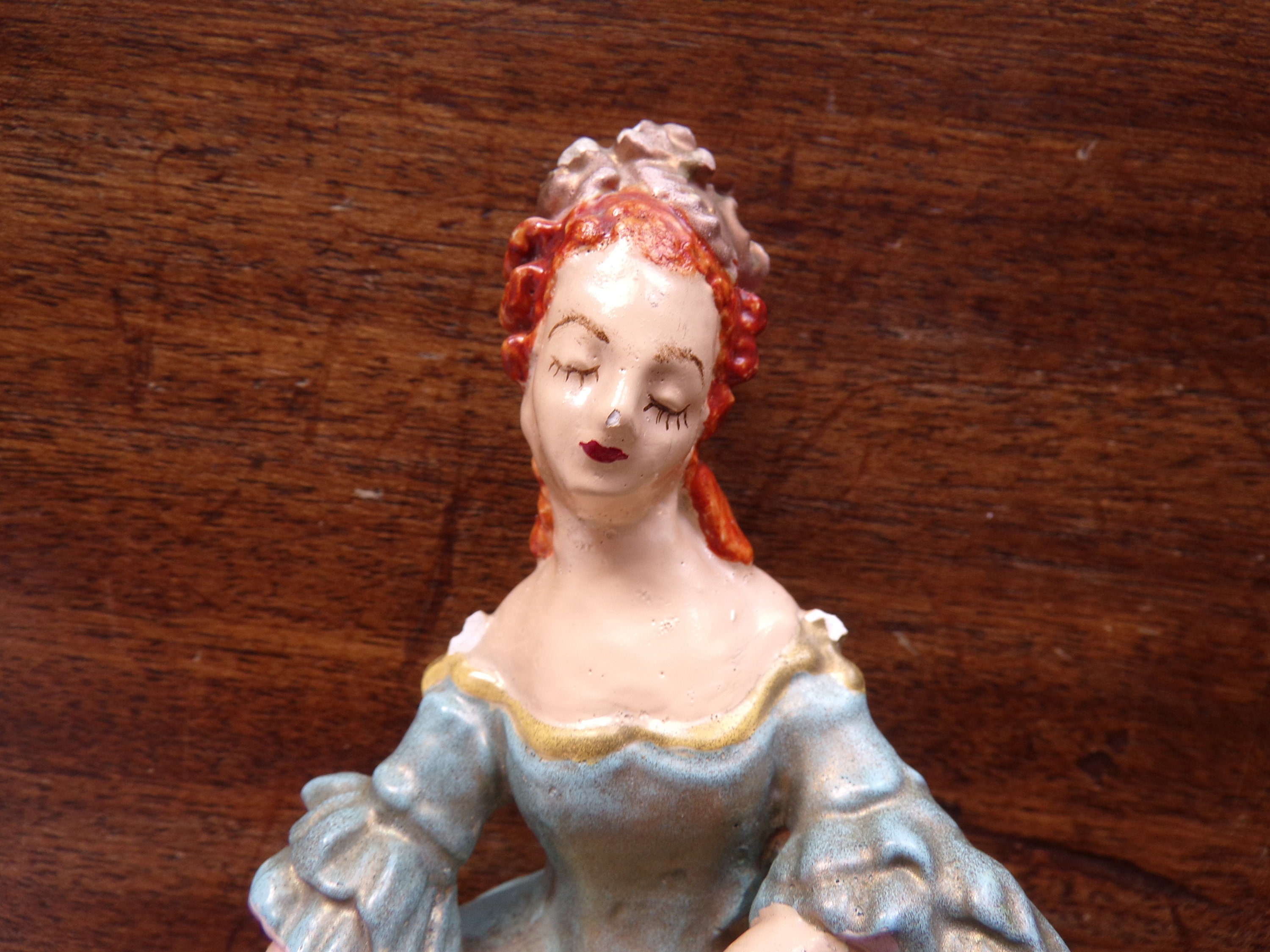 Chalk Ware Victorian Lady With Red Hair in a Curtsey - Etsy