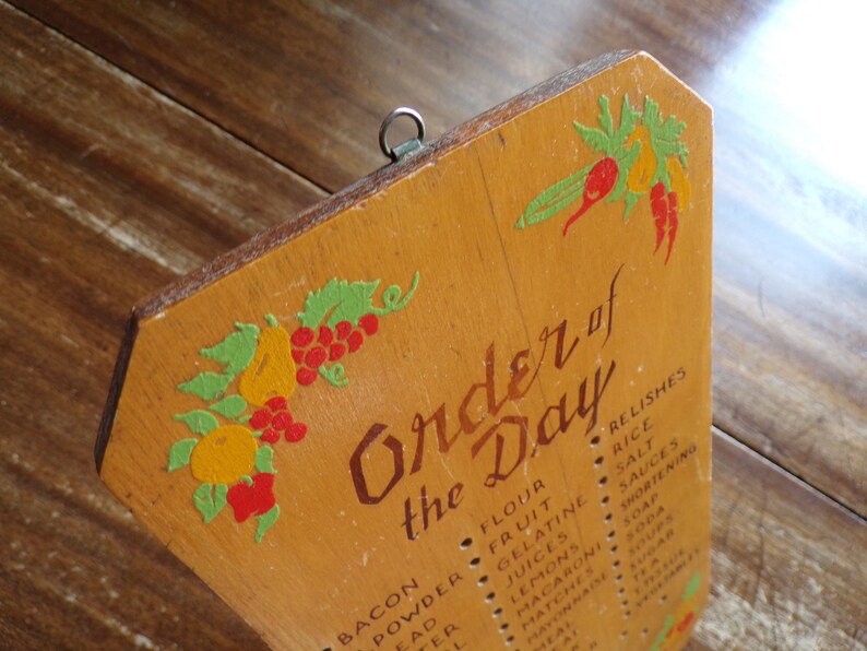 Order of the Day Wooden Grocery List - Etsy