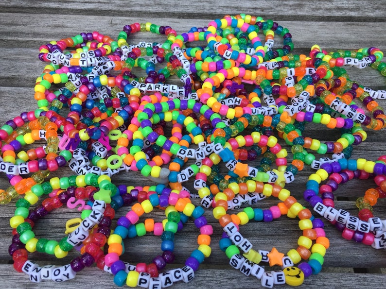 Custom Kandi Set of 10 Personalized Kandi Bracelets | Etsy