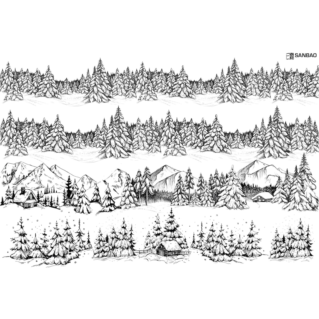 Ceramic Underglaze Transfer, Underglaze Decals - Snow Cabin - Etsy