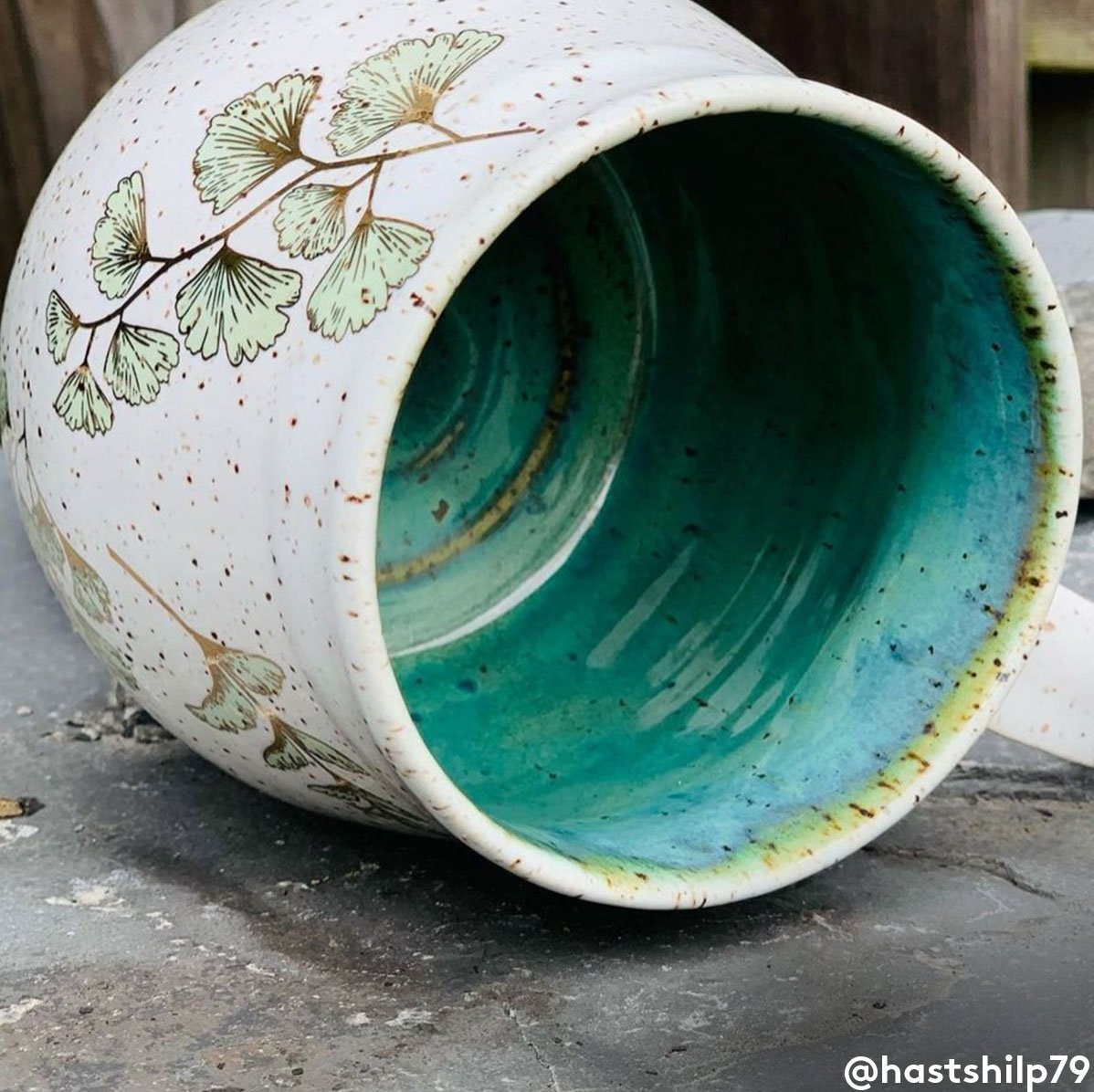 Ceramic Decal - Overglaze Teal & Gold - Leaf - Etsy