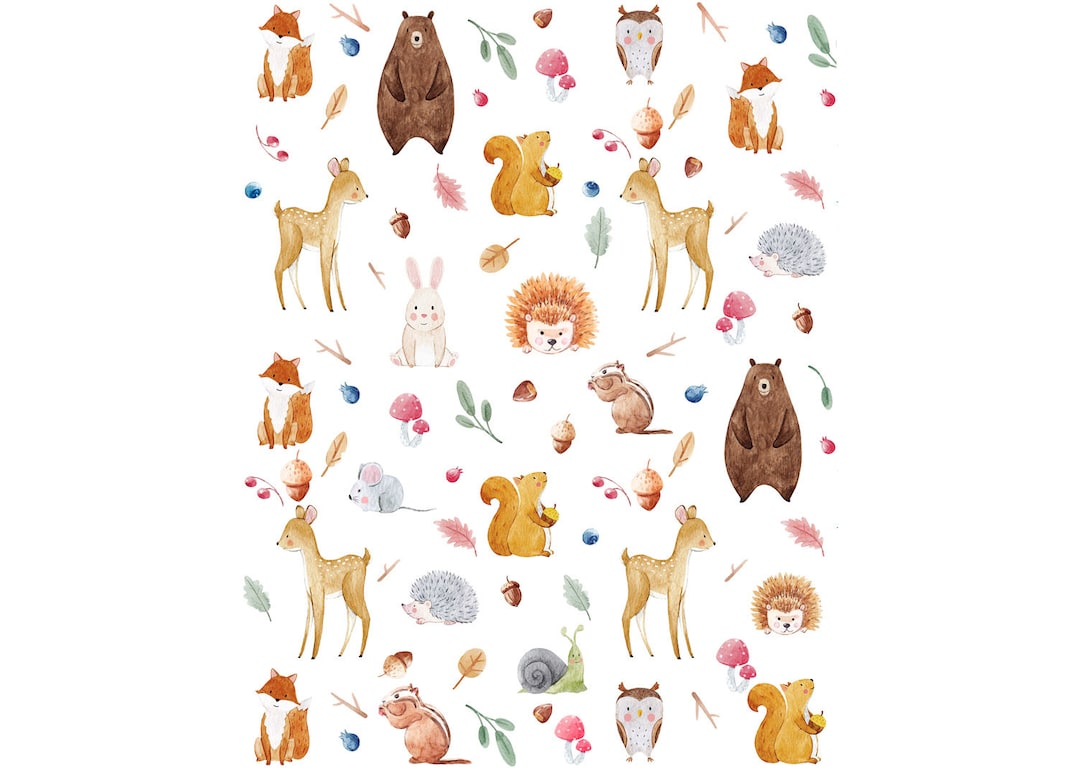 Ceramic Decal - Overglaze Cartoon Forest Animal - Etsy