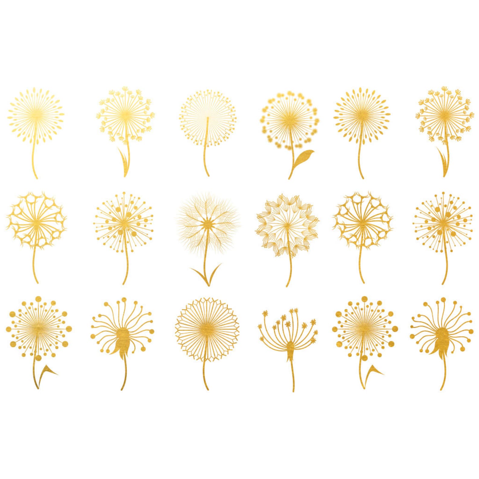 Ceramic Decal Overglaze Dandelion Gold - Etsy