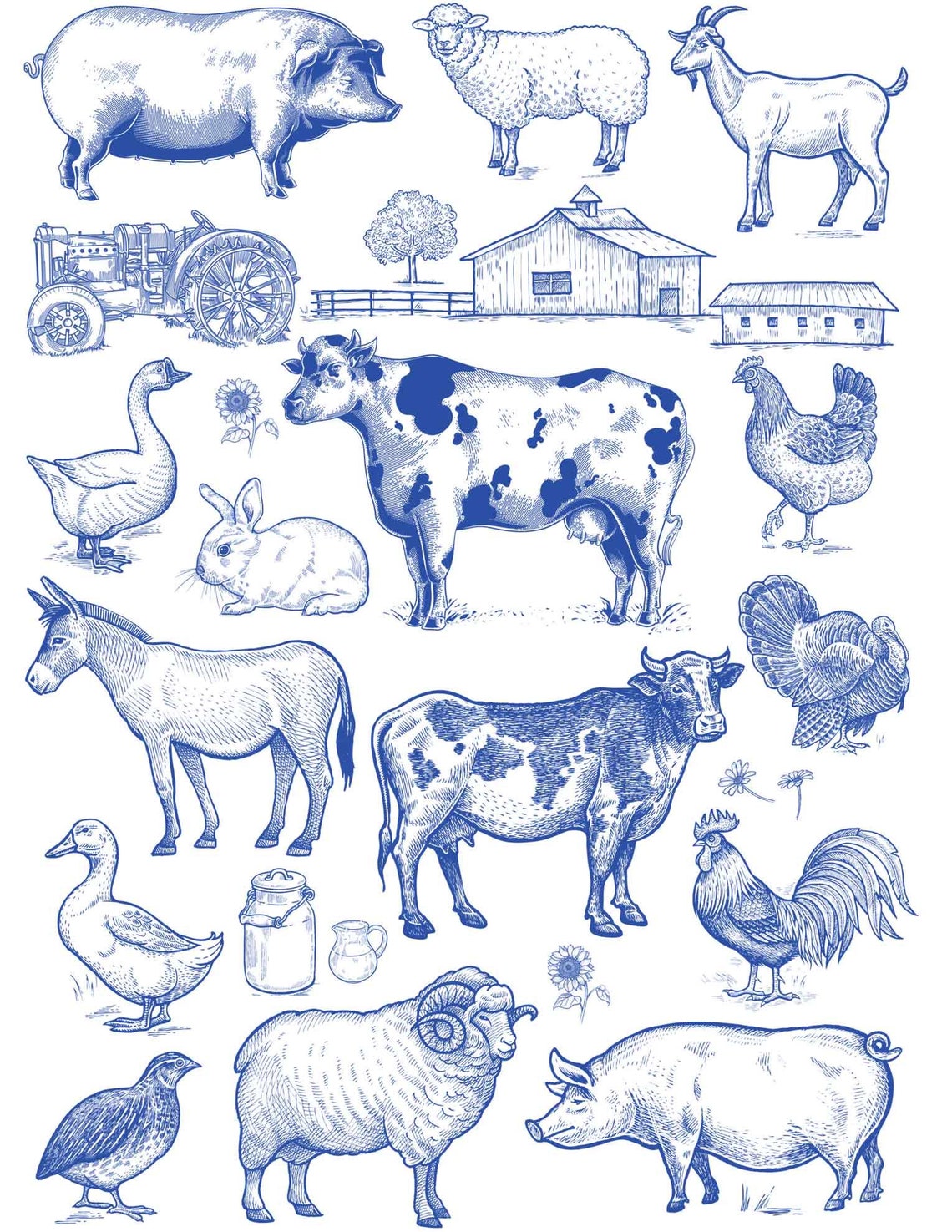 Ceramic Decal Underglaze Transfer Farm Animal - Etsy