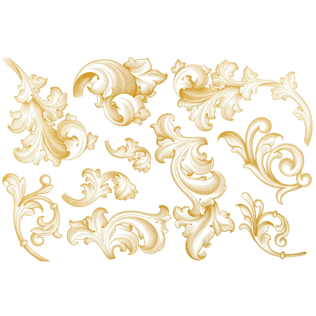 Ceramic Decal, Gold Overglaze Decal, Victorian Flourish - Etsy
