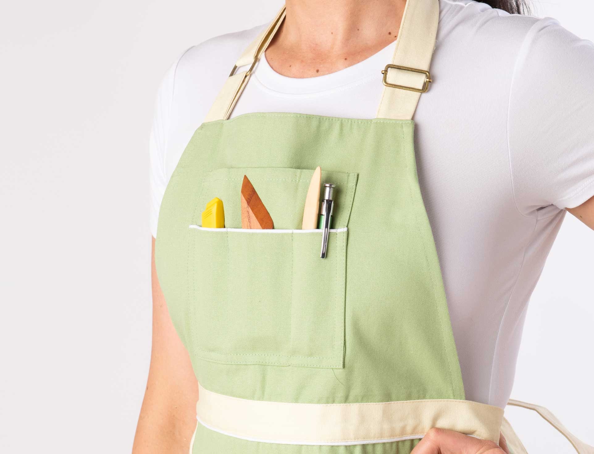 Split Leg Pottery Apron, Crafts Apron, Kitchen Apron, With Pockets for ...