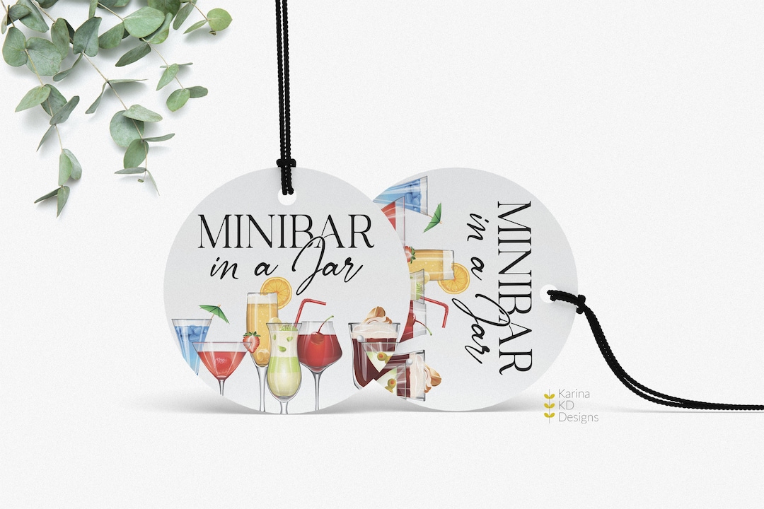 Mini Bar in a Jar - 3 Inch Round Tags - Etsy