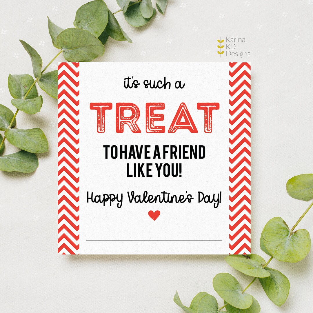 It's Such a Treat Having a Friend Like You! Valentine's Day Tag 2021 - Etsy