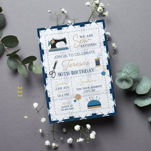 Blue Quilting | Sewing Invitation - Etsy