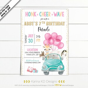 Animal Birthday Parade 5x7 Invitation - Etsy