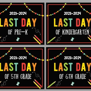 Black - 1st and Last Day of School Signs - 8x10 (get All Grades) - Etsy