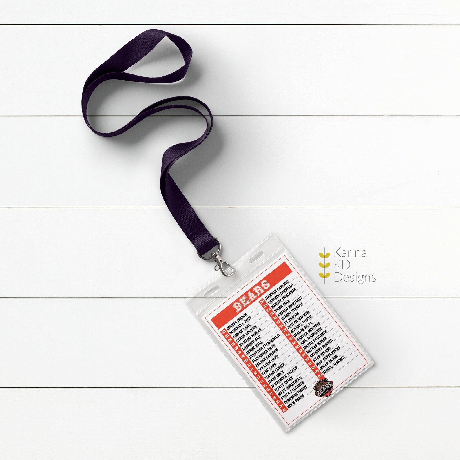 Personalized Team Roster Lanyard - Etsy