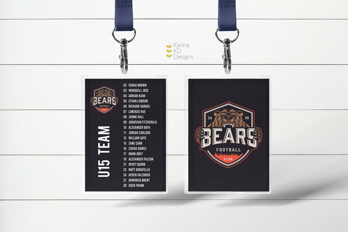 Color Block Personalized Team Roster Lanyard - Etsy